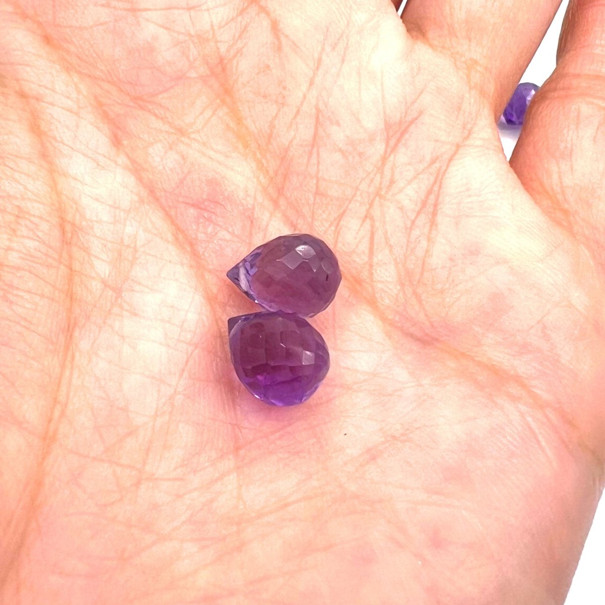 3ペア＊カットgood！＊アメジスト＊ぷっくりブリオレットカット＊約9×6.5mm前後 – aoneko_gems